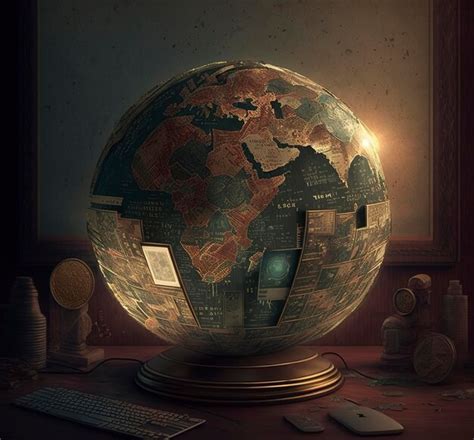 Premium Ai Image Global Network Design Earth Globe Covered With