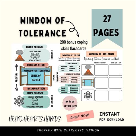 The Window Of Tolerance Worksheets Arousal States Emotional Etsy