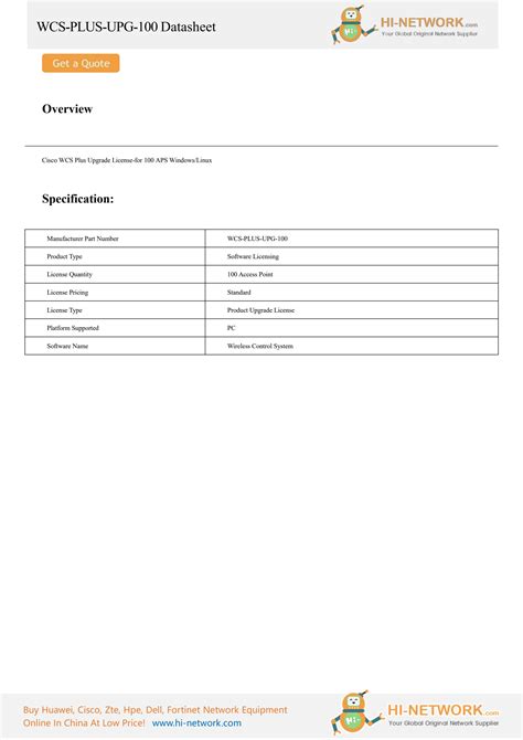 cisco wcs plus upg 100 datasheet by hi network issuu