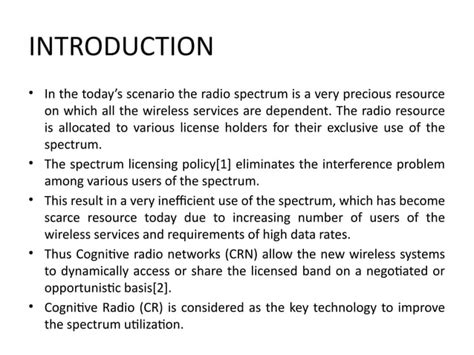 Cognitive Radio Network Introductionpptx