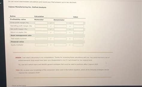 Solved 9 An Analysis Of Company Performance Using DuPont Chegg Com
