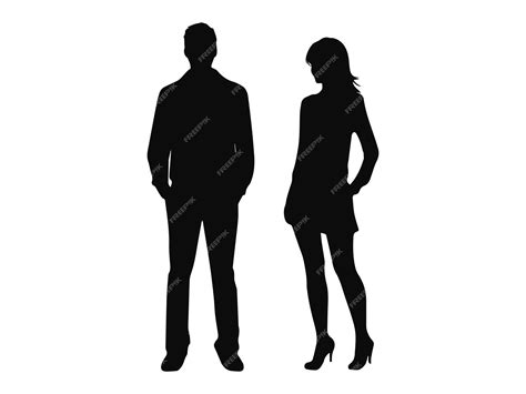 Hombre Y Mujer Silueta De Cuerpo Completo Vector Premium Generado Con Ia