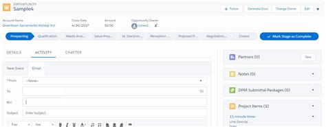 Email Tab In Lightning Experience For Opportunity Object Salesforce