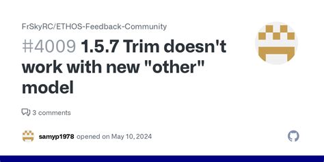 Trim Doesn T Work With New Other Model Issue FrSkyRC ETHOS Feedback Community