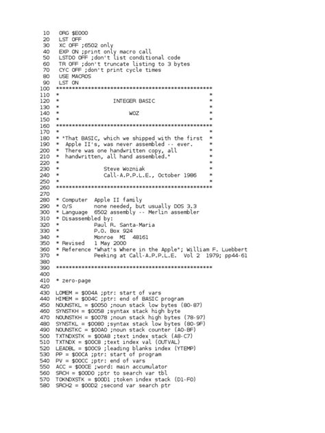 Integer Basic Disassembly Pdf Computing Computer Engineering