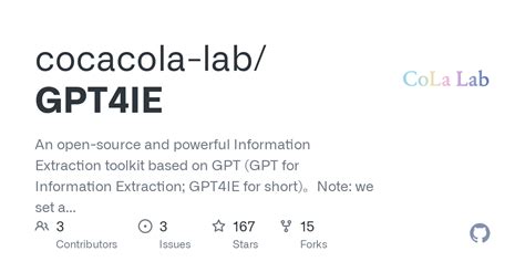 GitHub Cocacola Lab GPT IE An Open Source And Powerful Information Extraction Toolkit Based
