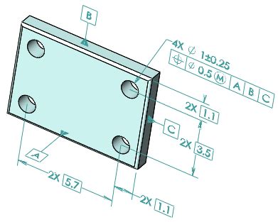 DimXpert Basic Location Dimension 2018 SOLIDWORKS Help