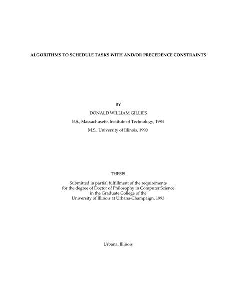 Pdf Algorithms To Schedule Tasks With Andor Precedence Constraints