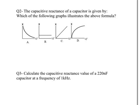 Graph Of Capacitive Reactance Against Frequency