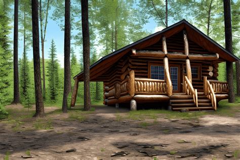 Rustic Log Cabin Camp Ground · Creative Fabrica