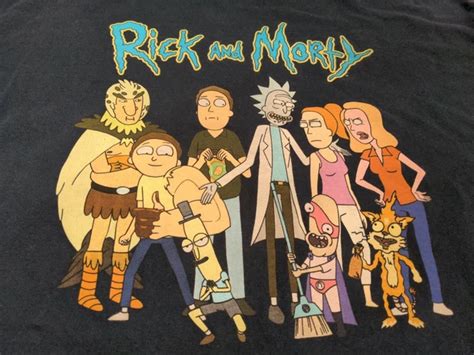 Rick And Morty Blue Cartoon Network Adult Swim Mens Xxl T Shirt Eur 10