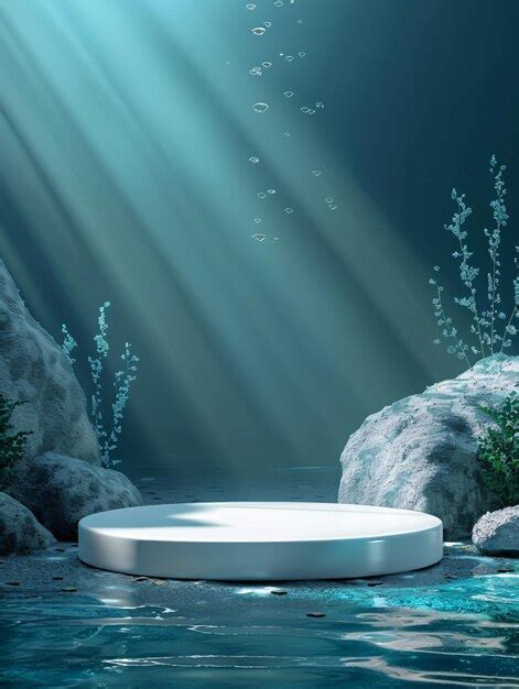 Premium Photo Product Podium Display Presentation With Underwater Ocean Background Ai Generated