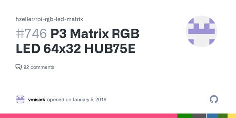 P3 Matrix Rgb Led 64x32 Hub75e · Issue 746 · Hzellerrpi Rgb Led