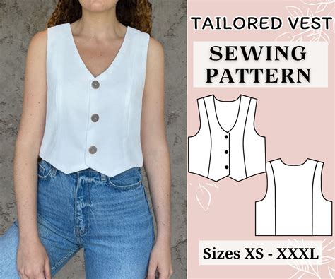 Vest Sewing Pattern Pdf Sewing Pattern Waistcoat Sewing Pattern