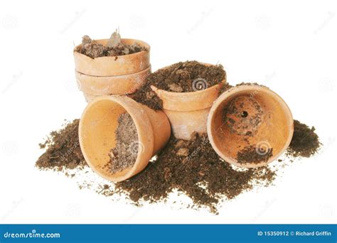 Terracotta Plant Pots And Soil Stock Photo Image Of Unglazed Soil