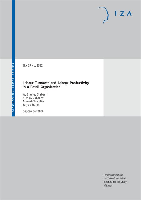 Pdf Labour Turnover And Labour Productivity In A Retail Organization