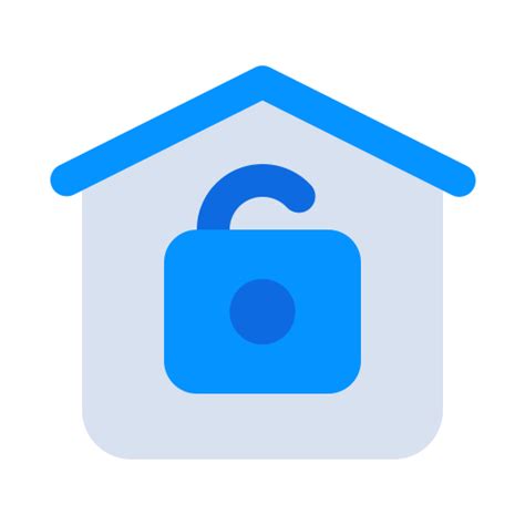 Home House Internet Locked Padlock Security Unlock Icon Free