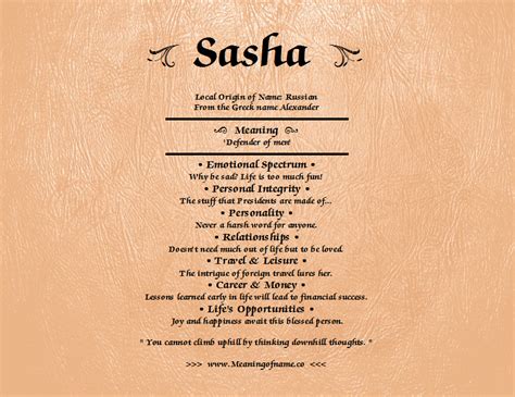 Sasha Meaning Of Name