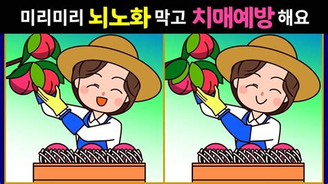 82【틀린그림찾기치매예방】 집중력 기억력 향상에 도움이 되는 두뇌건강 운동 다른그림찾기find 3 Differences