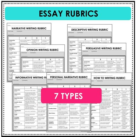 Writing Rubrics For Paragraph And Essay Writing Assignments Rockin Resources