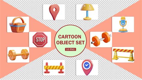Fun And Bright Cartoon 3d Elements Set Images
