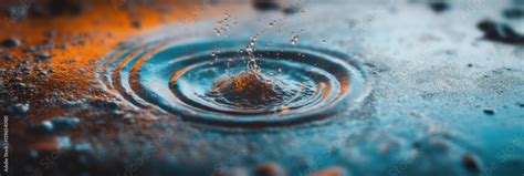 Fluid Dynamics Visualization Cinematic Macro Water Drop Impact With