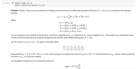 In [1]: import numpy as np import matplotlib.pyplot | Chegg.com