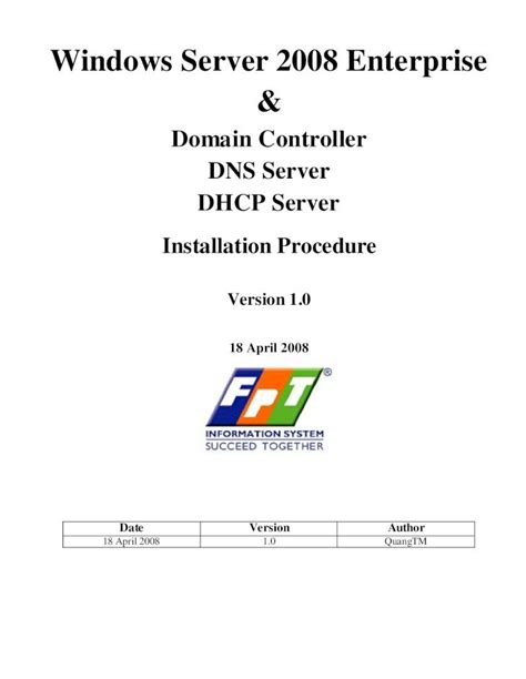 Pdf Install And Configure Active Directory Dns And Dhcp On Windows