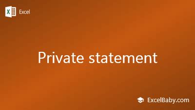 Private Statement ExcelBaby