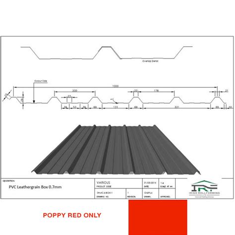 7mm Pvc Box Profile Cladding Poppy Red