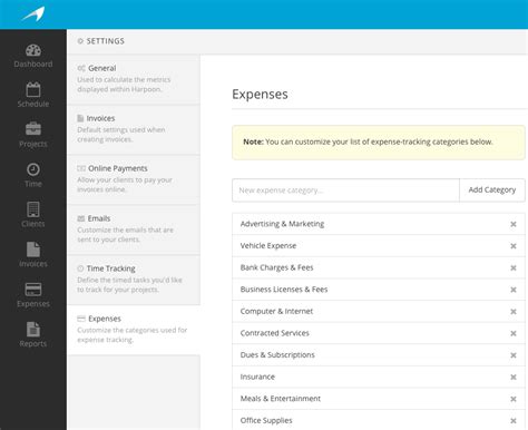 New Feature Custom Expense Categories Harpoon Blog