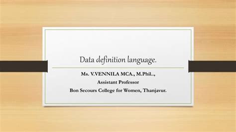 Data Definition Language Pptx