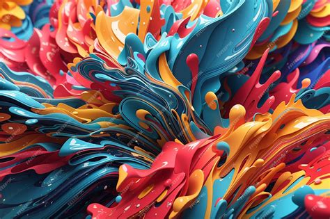 Premium Ai Image Abstract Colorful Splash 3d Background Generative Ai Background