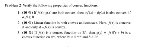 Solved Problem 2 Verify The Following Properties Of Convex