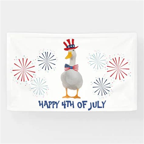 Patriotic Duck Happy 4th Of July Banner Zazzle