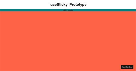 Usesticky Hook By Using `react Intersection Observer` Codesandbox
