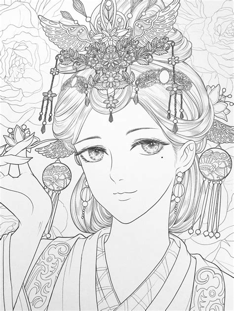 24개의 한복색칠 아이디어 컬러링 시트 민화 컬러링 북