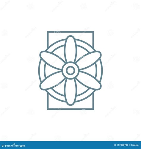 Ventilation Communications Linear Icon Concept Ventilation Communications Line Vector Sign