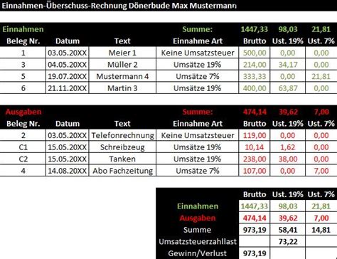 Rechnungsvorlage Kleinunternehmer Excel Kostenlos