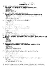 Cause And Effect Docx English III CAUSE And EFFECT 1 What Is The EFFECT In The Following