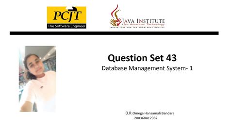 Question Set 43 Dbms Java Institute Youtube