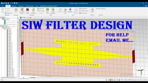 Siw Bandpass Filter Lowpass Filter Highpass Filter Bandstop Filter Design In Cst Youtube