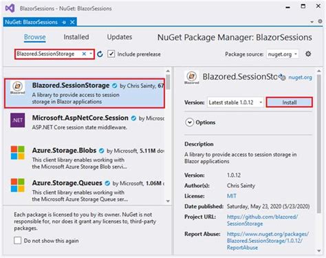how to use sessions in blazor application tutorials link
