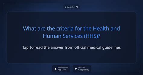 What Are The Criteria For The Health And Human Services Hhs