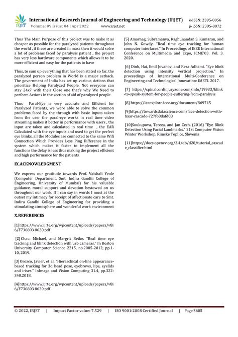 Eye Blink And Hand Gesture Detection For Aid Of Paralyzed Patients Pdf