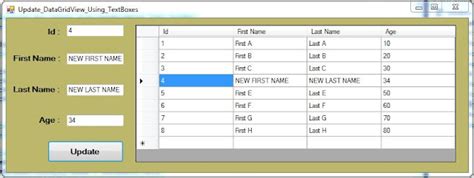 C How To Update A DataGridView Row With TextBox In C C JAVA PHP Programming Source Code