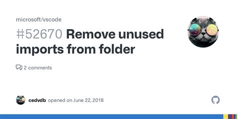 Remove Unused Imports From Folder · Issue 52670 · Microsoftvscode
