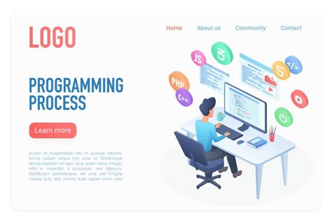 Programming Isometric Concept Royalty Free Vector Image