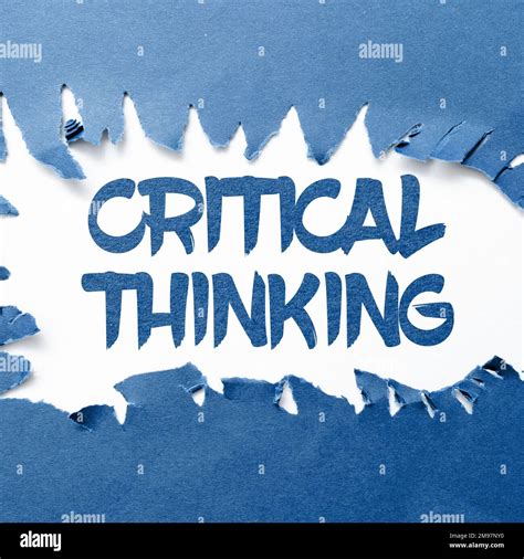 Sign Displaying Critical Thinking Word Written On Sequence Of Stages Of A Project Requiring The