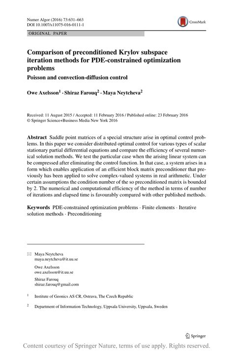 Comparison Of Preconditioned Krylov Subspace Iteration Methods For Pde